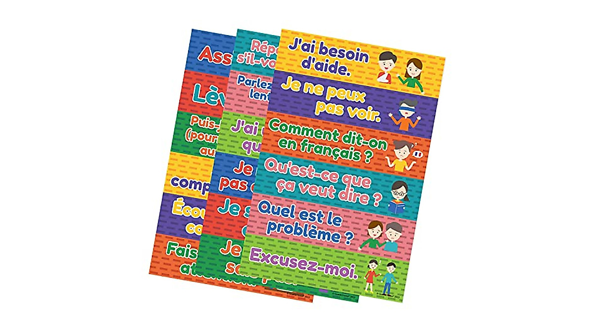 French Classroom Phrases Label Set for K-12 Learning