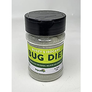 Bugzy Bugs IsoCare Isopod Food All Natural Nutrients Complete Diet for Bugs Isopods Millipede & Springtails 5oz Shaker