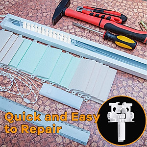 Smatagee 12Pcs Broken Missing Vertical Blinds Repair Kit,Vertical Blind Repair Carrier Repair Bracket Blinds Replacement Parts, White