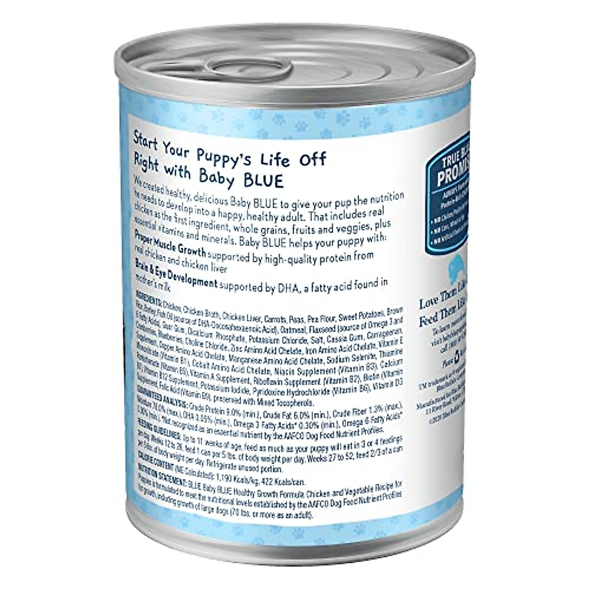 Blue Buffalo Baby BLUE Healthy Growth Formula Natural Puppy Wet Dog Food, Chicken and Vegetable Recipe 12.5-oz Cans (Pack of 12)