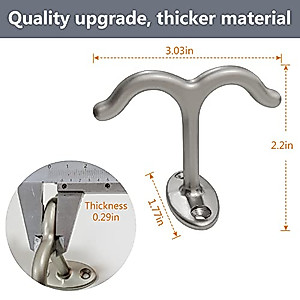 RFORPLY Zinc Alloy Double Prong Ceiling Hook Towel/Robe Clothes Hook for Closet Top Bathroom Kitchen Cabinet Garage (Pack of 6)