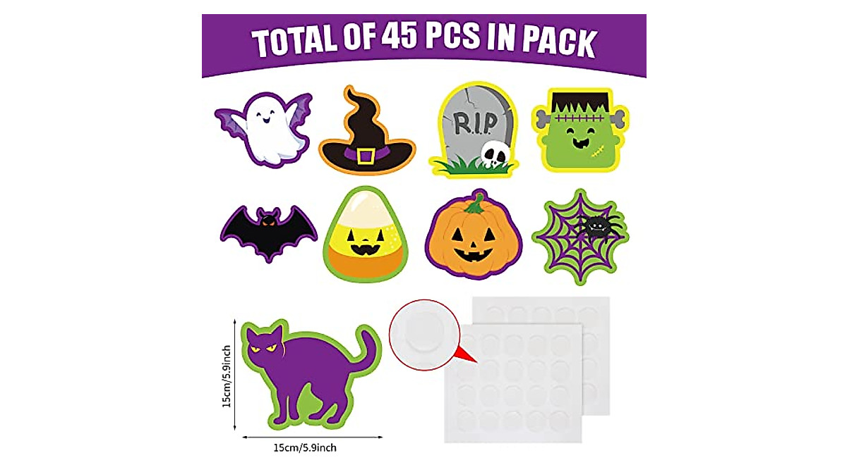 Halloween Bulletin Board Cutouts - 45 pcs Fun Decor
