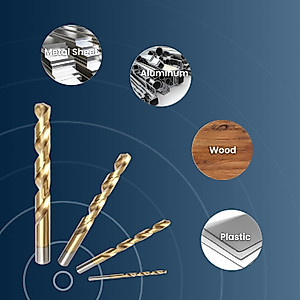 Lichamp Left Hand Drill Bits 4-Pieces 1/8 1/4 3/8 1/2 for Metal Sheet, 4-Piece Genuine M2 HSS Twist Reverse Drill Bits