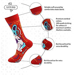 FATMINGO SOCKS – Cool Fun Colorful Crazy Funny Novelty Socks For Men – Funny Gifts – Dog Socks