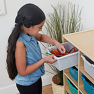 ECR4Kids Scoop Front Storage Bin, Multipurpose Organization, Contemporary, 30-Piece