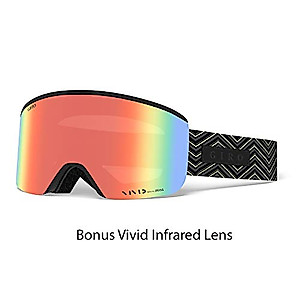 Giro Ella Ski Goggles - Snowboard Goggles for Women- Black Zag Strap with Vivid Copper/Vivid Infrared Lenses