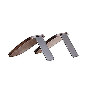 Muso Wood Book Ends for Shelves, Non-Skid Bookends for Heavy Books, Wooden Book Stopper for Home Office and Library (Walnut 1 Pair)