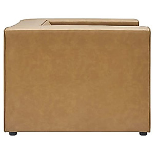 Modway Mingle Vegan Leather Lounge Armchair, Tan
