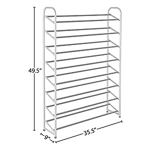 Whitmor 8 Tier Shoe Tower - 40 Pair - With Non-Slip Racks