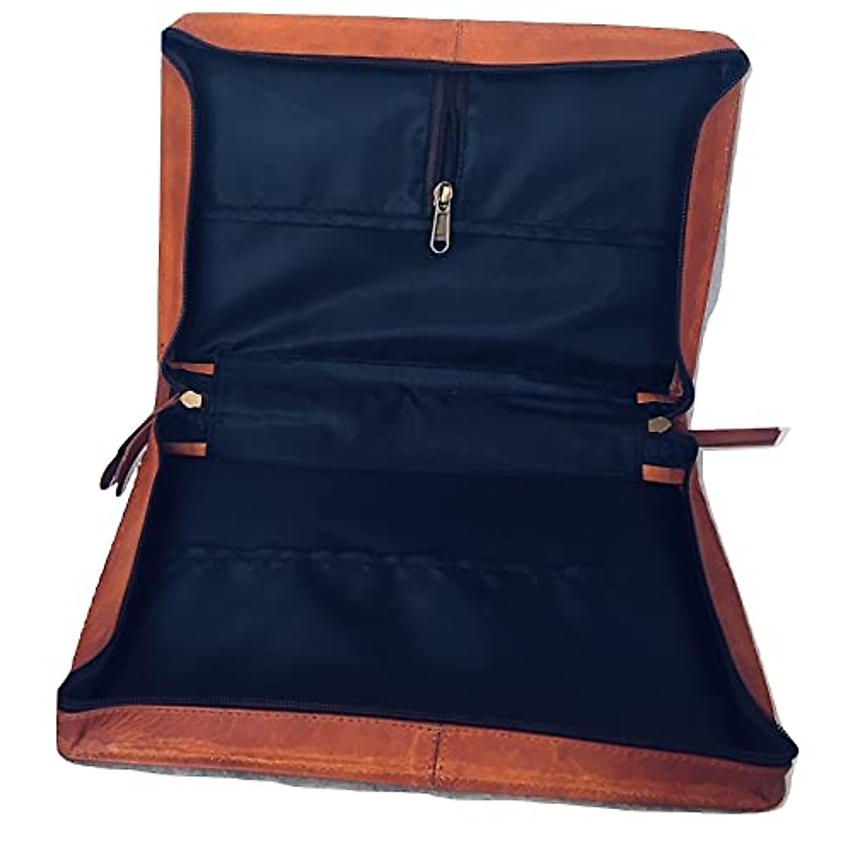 Leather Classic Bible Cover Book Cover with Back Pocket Brown