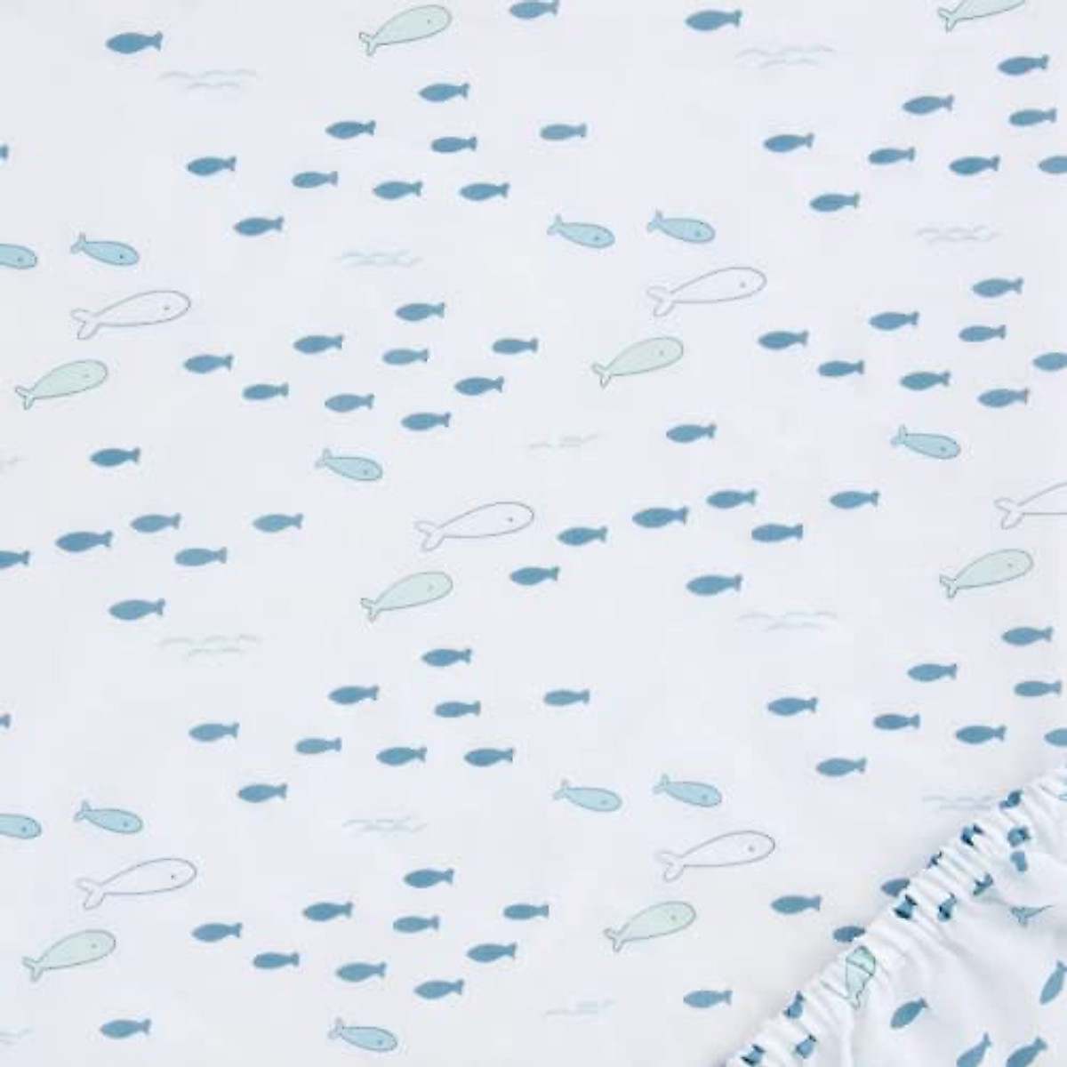 Trend Lab Sea Babies Cotton Fitted Crib Sheet Set for Baby Nursery, Fits Standard Crib Mattress 28 in x 52 in, Fully Elasticized, 8-inch Pockets