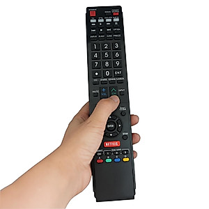Replaced Remote Control Compatible for Sharp LC-60LE755U LC-60LE640U LC-46LE832U LC60LE820 LC-46LE835 LC-40LE830U AQUOS LED LCD HD TV with Netflix 3D Button