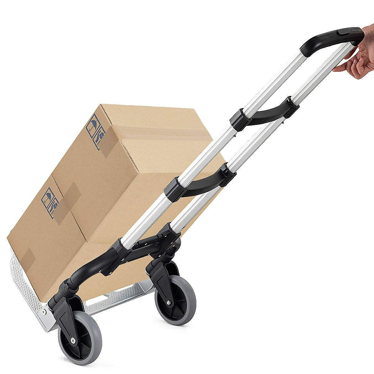 TimmyHouse Capacity 176 Lb Folding Hand Truck Cart Dolly Push Pull Box Moving Lightweight