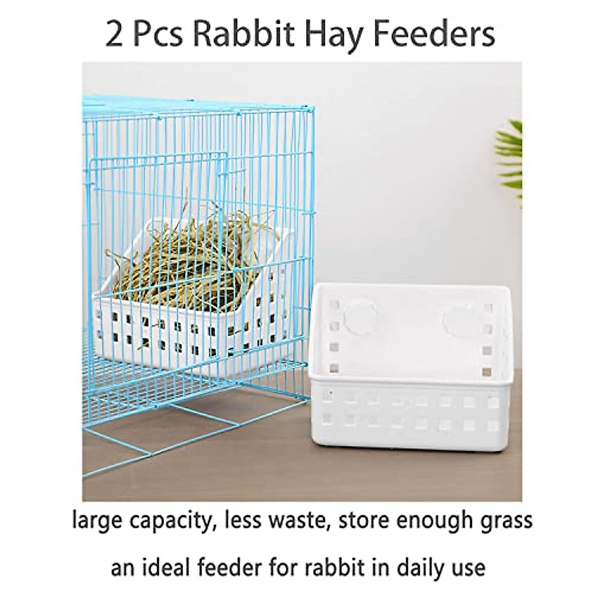 Tfwadmx Rabbit Hay Feeder Hay Rack Manager Holder Plastic Food Bowl Use for Grass Ideal for Bunny Guinea Pig