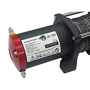 AC-DK 5500lb. Electric Synthetic Rope ATV Winch Kits, 12V Winch for Towing ATV/UTV Off Road Trailer, IP67 Waterproof Winch with Wireless Remote Control Mounting Bracket(5500 lbs Winch)