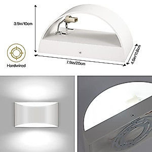 Aiilsmp White Modern LED Wall Sconces Hardwired Wall Sconces Indoor Up and Down Wall Mount Light for Living Room, Bedroom, Hallway Cool White 6000K(with G9 Bulbs)