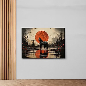 Majestic Black Stallion Galloping In The Clouds, Black Horse On Salt Flats, Canvas Print, Black Horse Print, Black Horse Wall Art