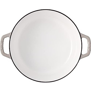 Milo by Kana 5.5-quart Enameled Cast Iron Dutch Oven with Lid | Premium Casserole Cooking Pot | Enamel Coating Inside and Out | Oven Safe and Dishwasher Friendly (Pebble with Gold Knob)