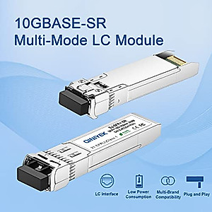 4Pack 10GBase-SR SFP+ LC Module, SFP Multi-Mode Gbic Transceiver 850nm,up to 300 Meters, Compatible with Cisco SFP-10G-SR, Unifi UF-MM-10G, Meraki MA-SFP-10GB-SR,Fortinet,Mikrotik,Netgear,Supermicro