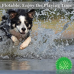 LECHONG 12pack Squeaky Dog Toys Spiky Dog Balls Cleans Teeth and Promotes Dental and Gum Health for Your Pet Squeaker Ball Toys for Aggressive Chewers (S 12PACK)