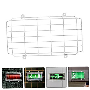 PAMINGONO 2pcs School Evacuation Sign Exit Sign Wall Covers Safety Sign Wire Guard Wire Exit Sign Cage Emergency Signal Damage Stopper Exit Sign Wire Guard Exit Light Protector Iron White