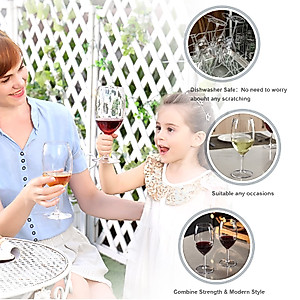 MICHLEY Unbreakable Wine Glasses, 100% Tritan Plastic Shatterproof Large Wine Glasses 20 oz, Set of 2