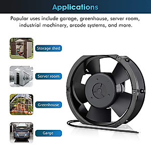 Wathai AC 110V 120V Axial Fan Big Airflow High Speed Dual Ball 172mm x 150mm x 51mm for DIY Cooling Ventilation Exhaust Projects For Server