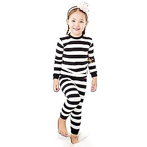 VAENAIT BABY Kids Girls Sleepwear Pajama 2pcs Set Color Magic Black White XL