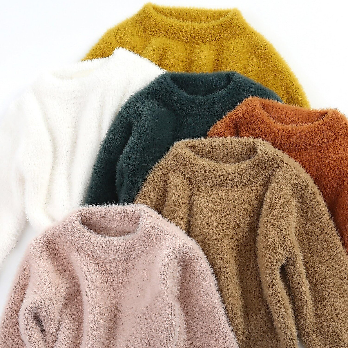 Curipeer Baby Sweater Solid Thick Basis Pullover Sweater Turtleneck Longsleeve Fall Clothes for Baby Girl and Boy White 18-24 Months