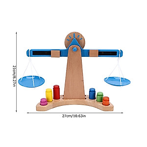 Pinsofy Weighing Scale Toy, Teaching Aid Math Teaching Balance Scales Toy Educational with Tray for Children for School