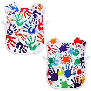 SATINIOR 2 Pieces Kids Art Smock, Children Waterproof Painting Artist Aprons Sleeveless Toddler Art Smocks with 3 Pockets for Age 3-10 Years