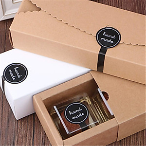 Beyonday 200pcs Handmade Lollipop Baking Stickers, Long Label Sealing Stickers for Cake Box/Tins/Jars/Coffee Cups/Bottles, Self-Adhesive Bakery Stickers, Gift Wrapping Tamper Evident Seal Labels