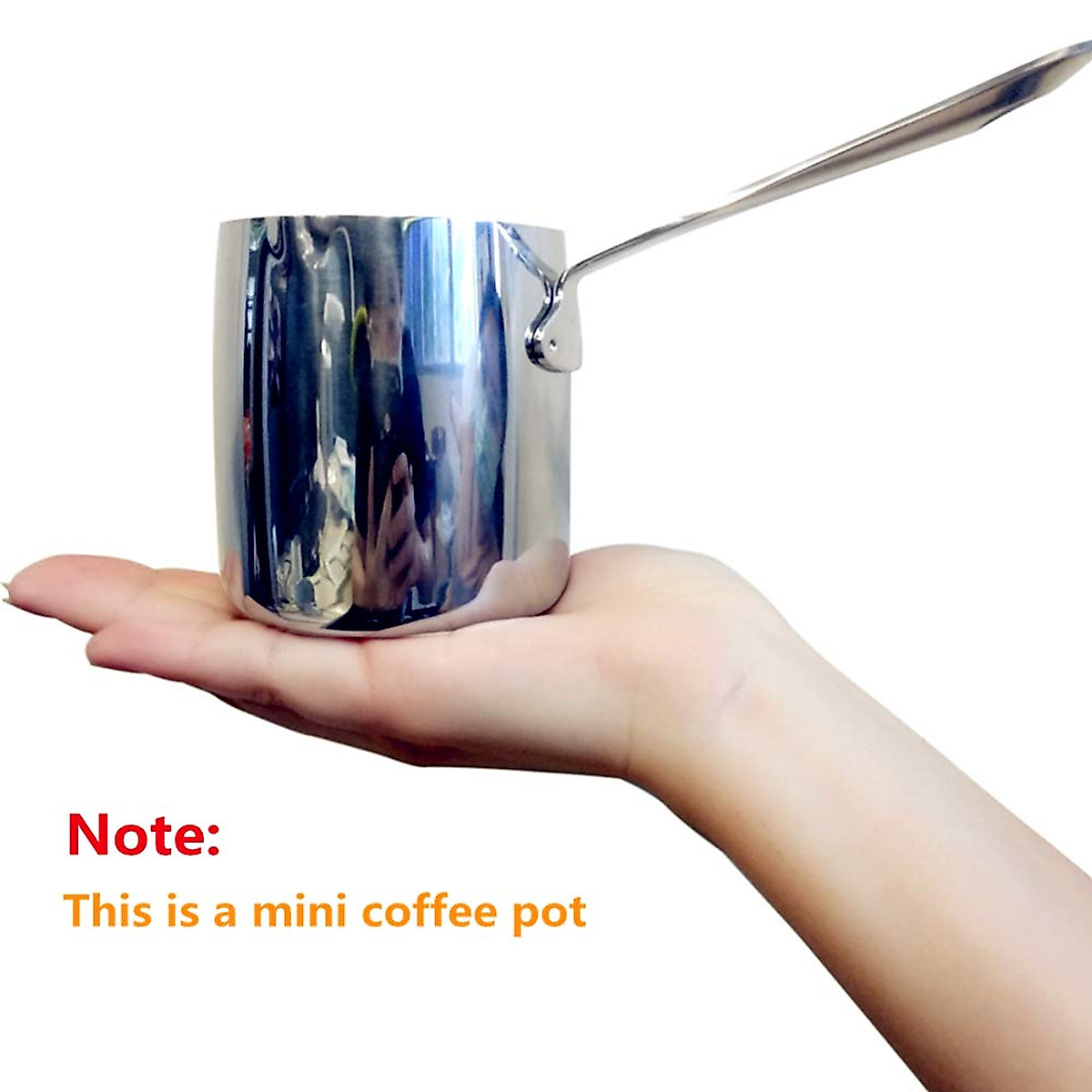 aooyaoo (12oz/370ml) Warmer Milk Pot Suitable For a Gas Cooker and an Induction Cooker 18/10 Stainless Steel Mimi Size