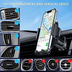 Miracase [Upgraded-2nd Generation Universal Phone Holder for Car, Air Vent Car Phone Holder Mount Compatible with iPhone 14 Series/14 Pro Max/13 Series/12 Series/11 and All Phones, Black