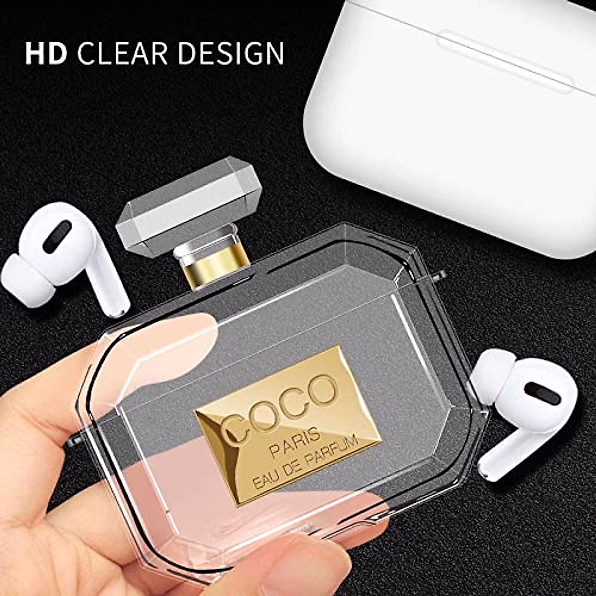 Wireless Case for AirPods Pro Cute Case with Keychain, Fur Ball Soft Silicone Protective Anti-Slip Case Cover, Shockproof Anti-Dropping Cases Compatible with Airpods Pro