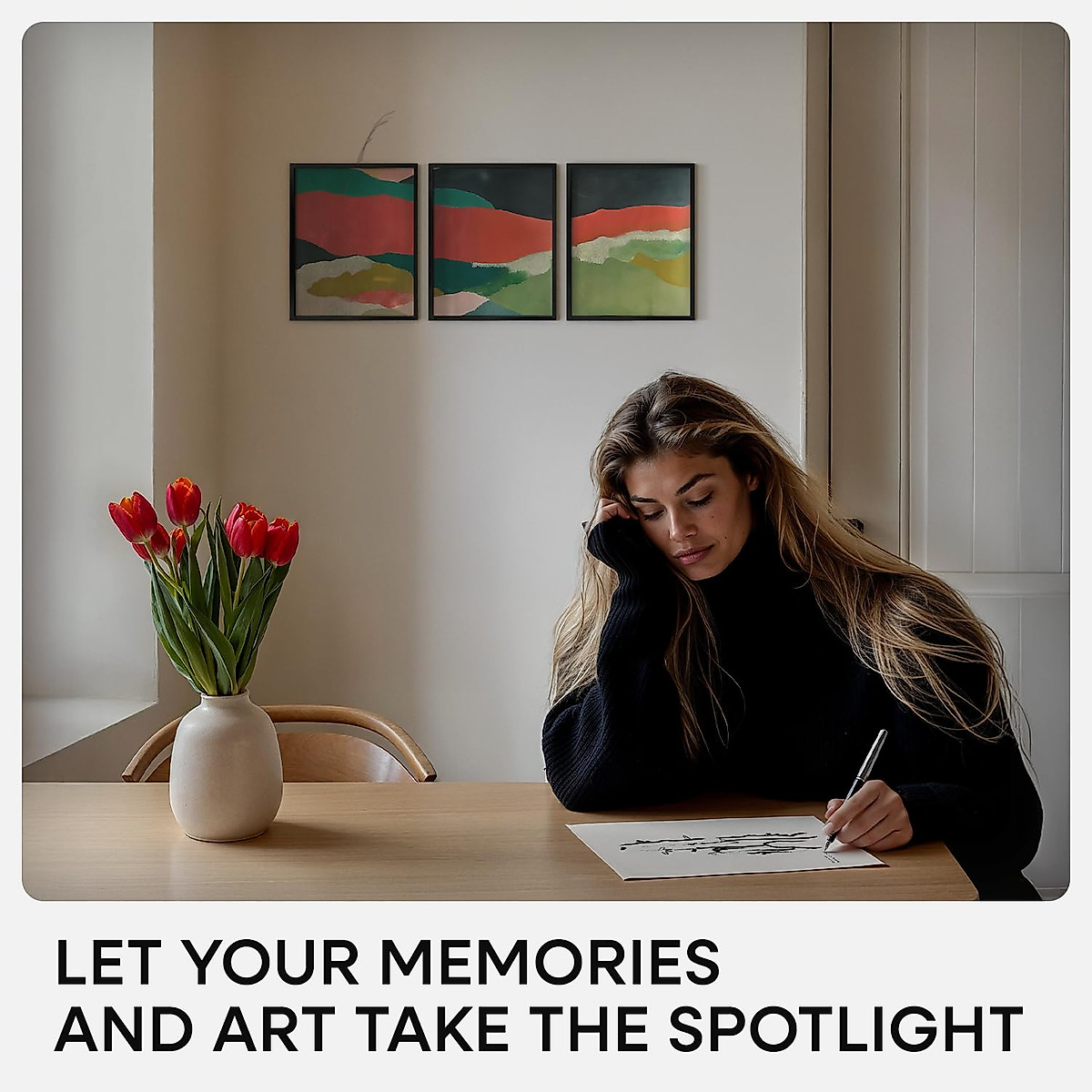 Homeforia 8x10 Black Picture Frame, High-End Metal 8 x 10 Frames for Wall or Tabletop, Black Photo Frame with Mat for 5x7, Tempered Glass, Wall Kit, Set of 1