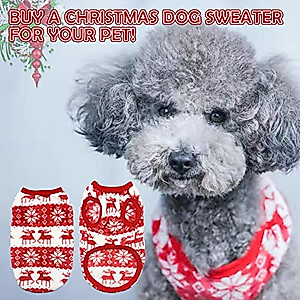 Small Dog Christmas Clothes Sweater, Classic Jumpers Snowflake Elk Dog Costume for Poodle Puppy Cat Kitten, Winter Warm Dog Outfits for New Year Xmas Party Festival Thanksgiving