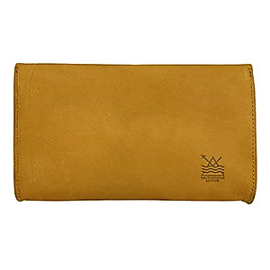 Weatherproof Leather, Clutch Bag Handmade from Suede Leather - Old Tobacco