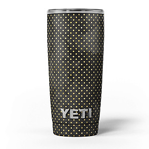 Design Skinz Black and Gold Watercolor Polka Dots V2 - Skin Decal Vinyl Wrap Kit Compatible with The Yeti Rambler Cooler Tumbler Cups