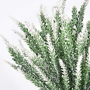 MARTINE MALL 8pcs Artificial Lavender Bouquet White Lavender Bundles Flocked Artificial Flowers Arrangements for Garden Office Wedding Bridle Home Kitchen Indoor Outdoor Decor