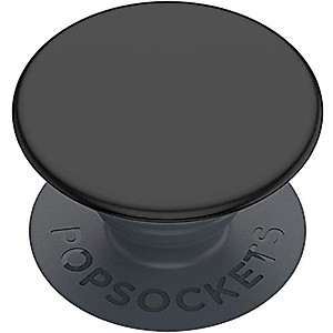 PopSockets : PopGrip Basic - Extendable Base and Grip for Smartphones and Tablets [Top Not Replaceable] - Black