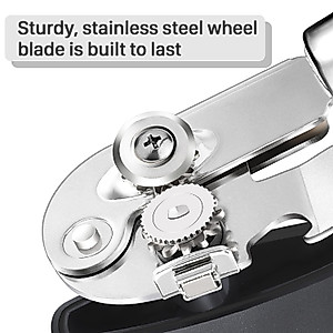 Manual Can Opener, UHIYEE Stylish Hand Held Can Opener Manual with with Sharp Cutting Blade Oversized Knob, Can Openes Manual for Seniors with Arthritis, Black