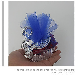 24Pcs Wedding Candy Boxes Swan Shaped Candy Containers Packing Boxes Ornament Fillable Pouch Party Favors for Wedding Bridal Shower Party Supplies Silver