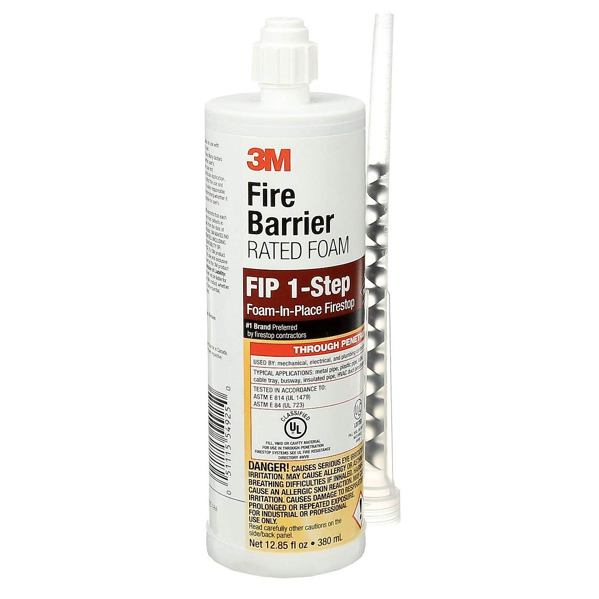 3M Fire Barrier Rated Foam, FIP 1-Step, 12.85 fl oz Cartridge, 6/case