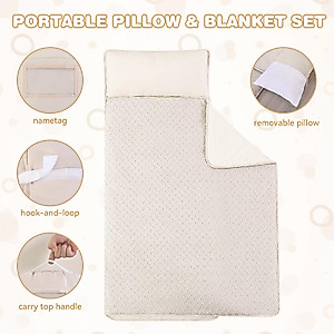 Toddler Nap Mat Beige Boho Tufted Geometric Kinder Nap Mats for Toddler Girls Boys Preschool Daycare Soft Fleece Kids Sleeping Mat Portable Sleeping Bag for Travel Camping