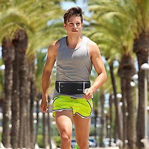 Running Belt Fanny Packs for Men Women,ROSIMAX Waist bag Money Belt Running Phone Holder 4 Pockets Lycra Water Resistant Runners Belt Pouch For Sports Workout Fits Big Phones Up to 8’’（X-Large)