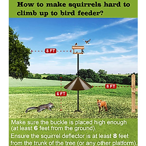 Ansionsol 19 Inch Wide Squirrel Baffle for Bird Feeder Pole, Outside Pole Mount Stopper & Bird House Guard for Outdoor Shepherd’s Hook, Brown, 1 Pack