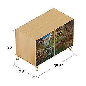 EINGDVPRWEK Vinalopo River The Toll Blau in The Sierra Mariola Wooden Door Accent Cabinet 2 Doors Storage Table Bar Cabinet TV Stand Entryway Cabinet Sideboard for Kitchen Living Room Hallway