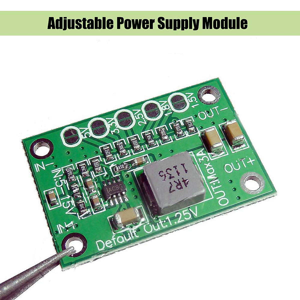 KOOBOOK 5Pcs DC DC Step Down Power Module 5-16V to 1.25V/1.5V/1.8V/2.5V/3.3V/5V 3A Adjustable Buck Voltage Converter Board