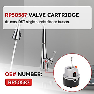 RP50587 Single Handle Cartridge Valve For Delta DST Single Handle Kitchen and Lavatory Faucets, Repair Parts Universal Faucet Diamond Seal Technology Models with Allen Wrench (RP50587)